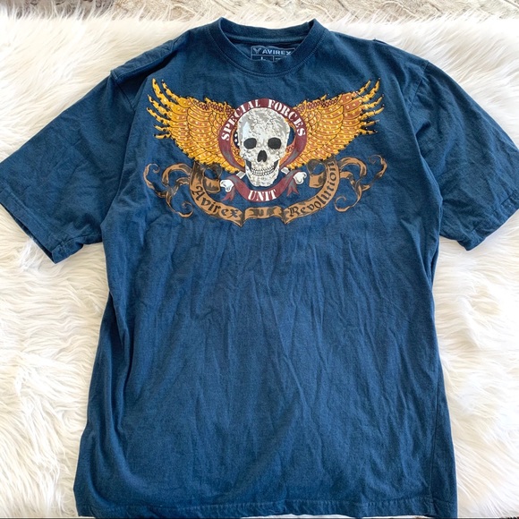 Avirex | Shirts | Avirex Skull Wings Revolution Graphic Tshirt | Poshmark